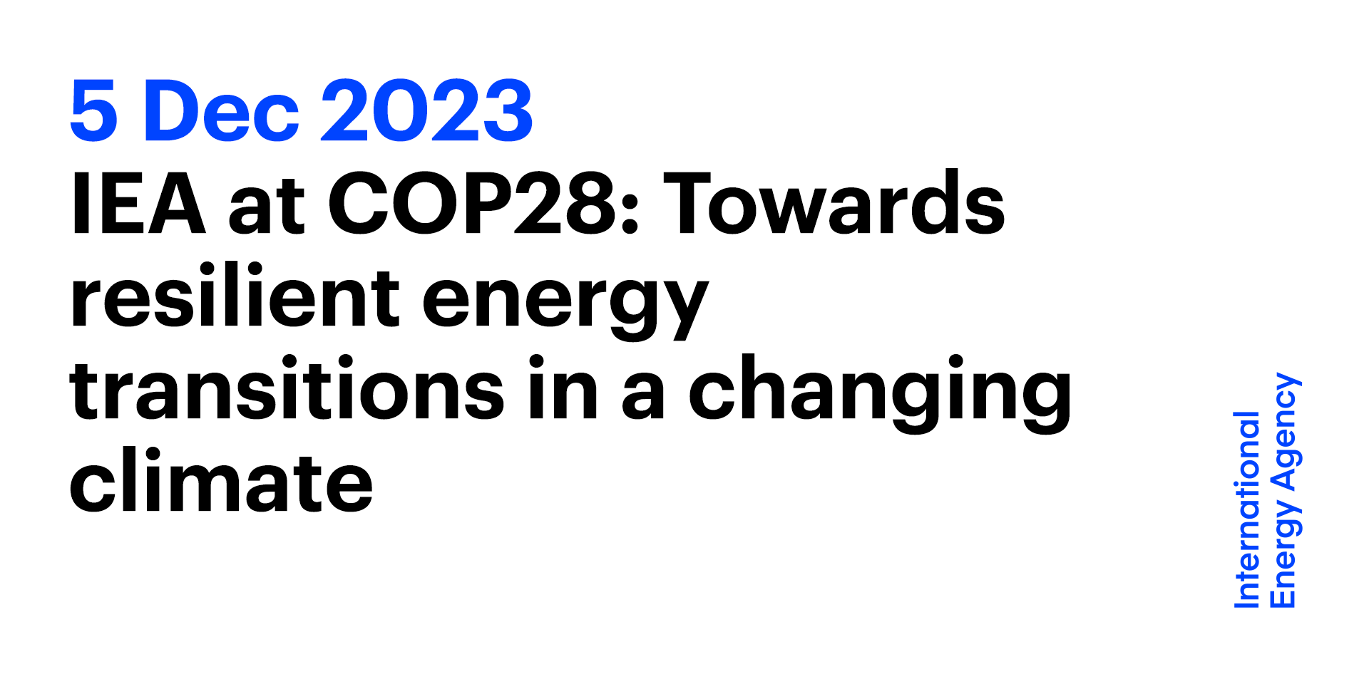 IEA at COP28: Towards resilient energy transitions in a changing ...